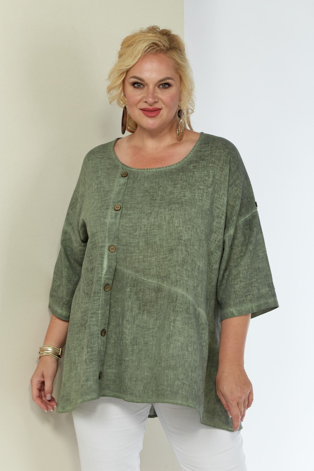 Туника 4063 олива Shetti купить в интернет магазине | в наличии